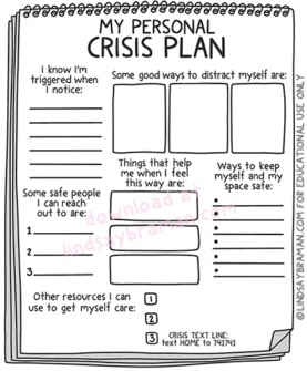 Creating a Crisis Plan: A Free Printable Worksheet for Safety Planning ...